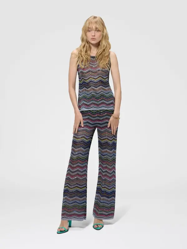 Missoni Sleeveless Chevron Lamé Top