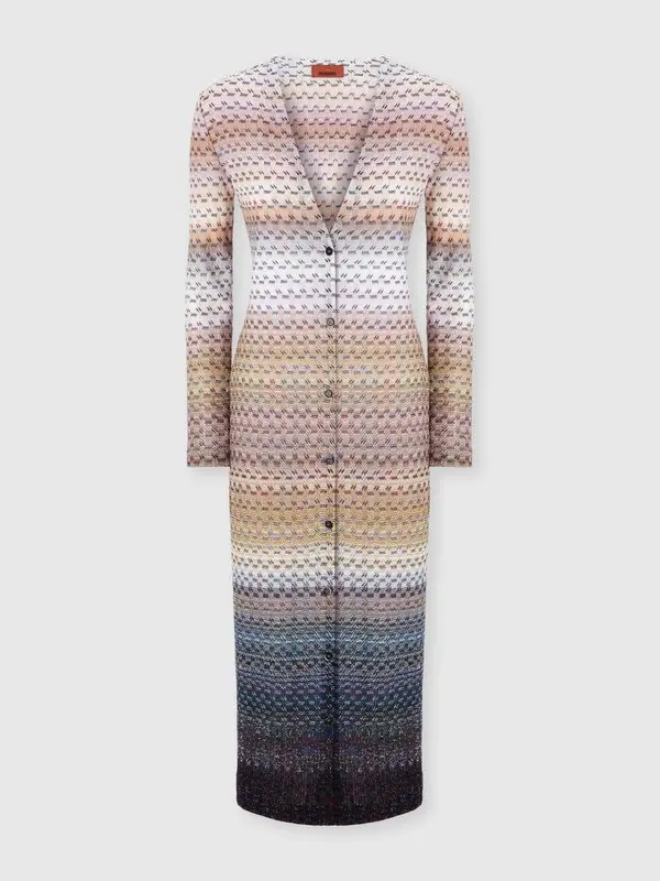 Missoni Long Buttoned Cardigan In Viscose Blend