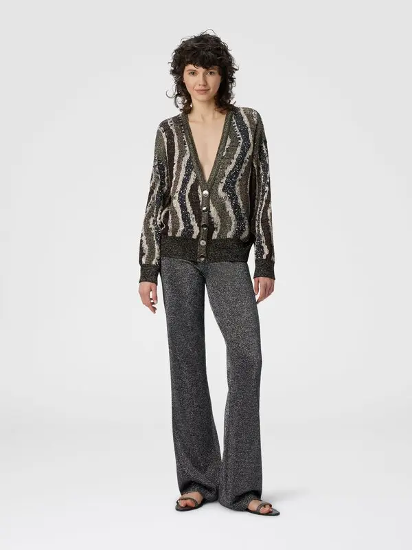 Missoni Boxy Cardigan With Buttons And Wave Pattern