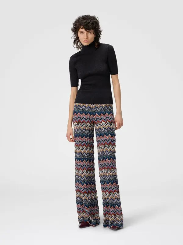 Missoni Mock Neck Sweater With Lamé Threads - Black