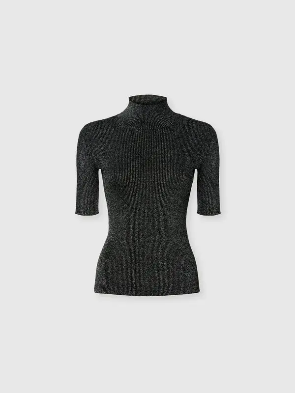 Missoni Mock Neck Sweater With Lamé Threads - Silver