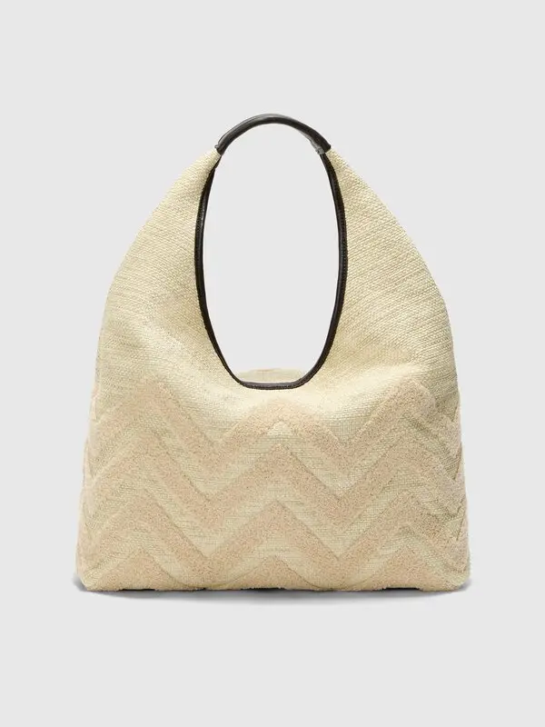 Missoni Leather And Canvas Hobo Bag
