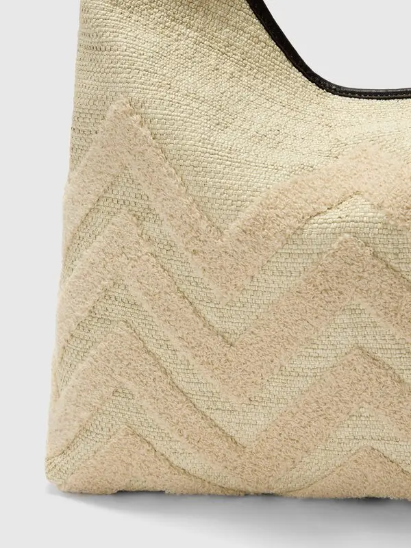 Missoni Leather And Canvas Hobo Bag