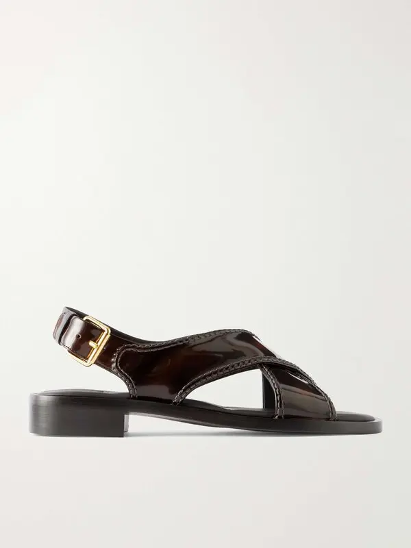 Church's Sondra Patent-leather Sandals - Chocolate