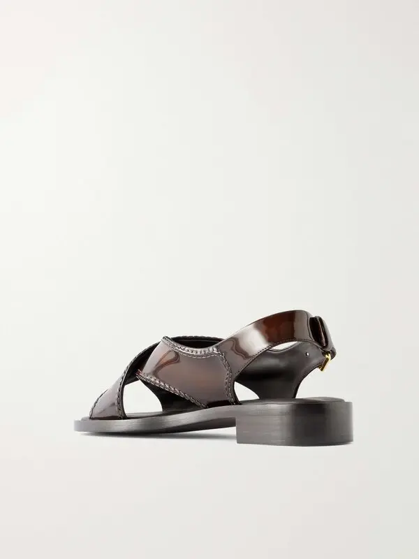 Church's Sondra Patent-leather Sandals - Chocolate