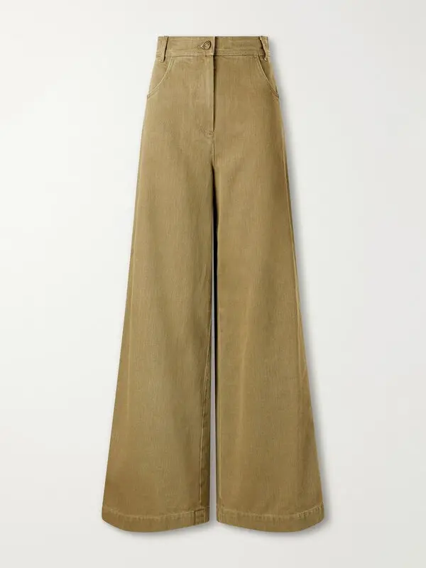 Max Mara High-rise Wide-leg Jeans - Green