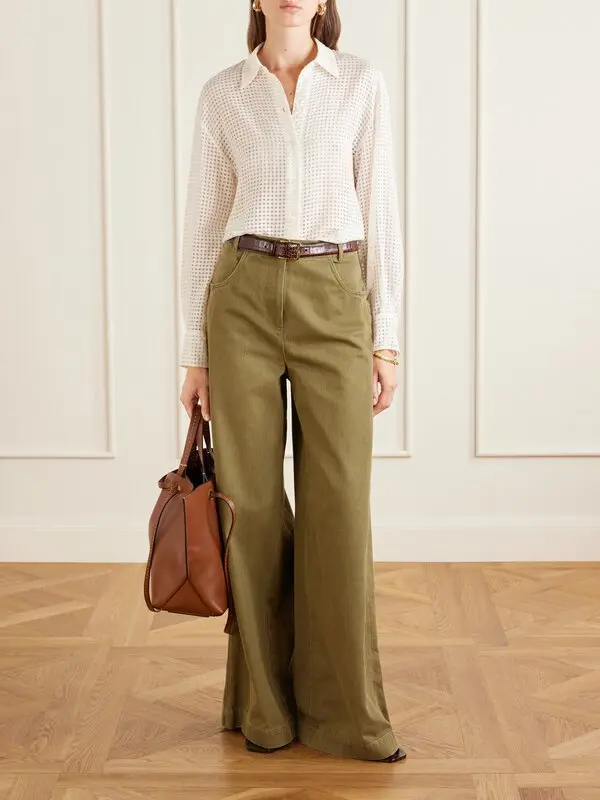 Max Mara High-rise Wide-leg Jeans - Green