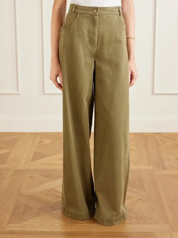 Max Mara High-rise Wide-leg Jeans - Green