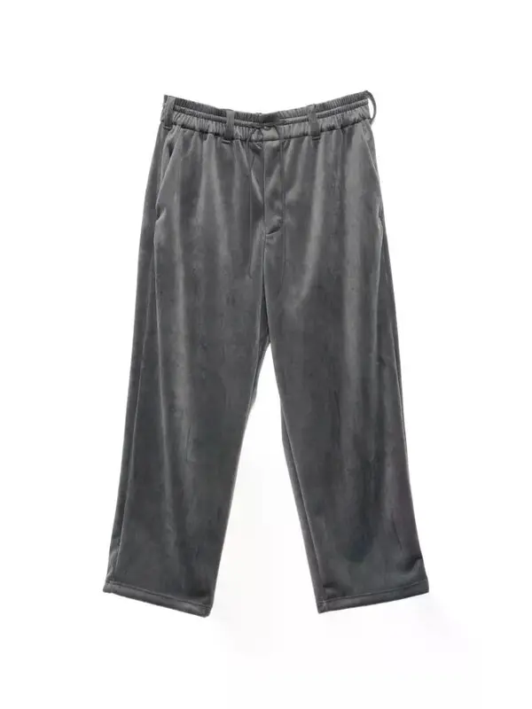 Y3 Logo-print Velvet Wide-leg Trousers
