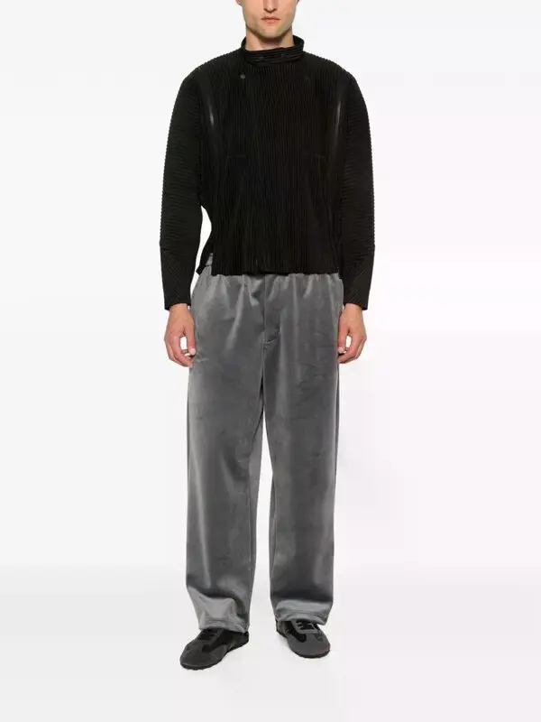 Y3 Logo-print Velvet Wide-leg Trousers