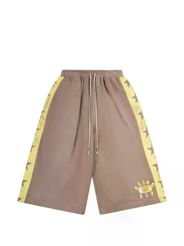 SECND SLF Jumbo Practice Drawstring Shorts With Star Print