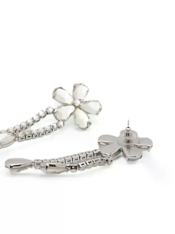 SELF-PORTRAIT Crystal-flower Droplet Earrings