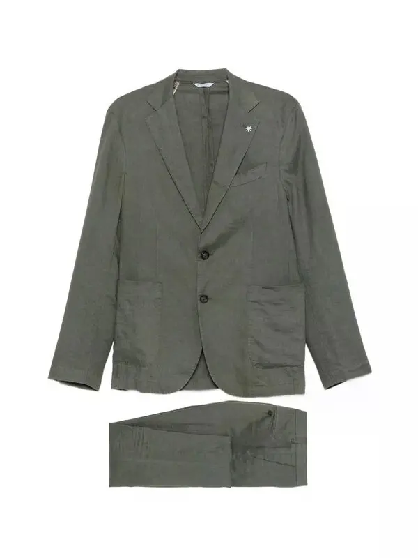 MANUEL RITZ Notched-lapel Single-breasted Linen Suit
