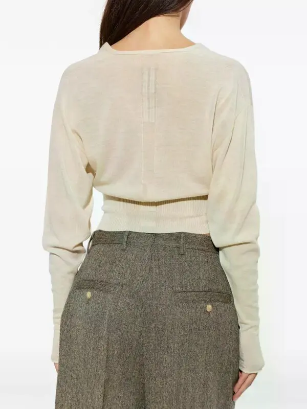 Rick Owens Cropped V-neck Sweater - Neutrals