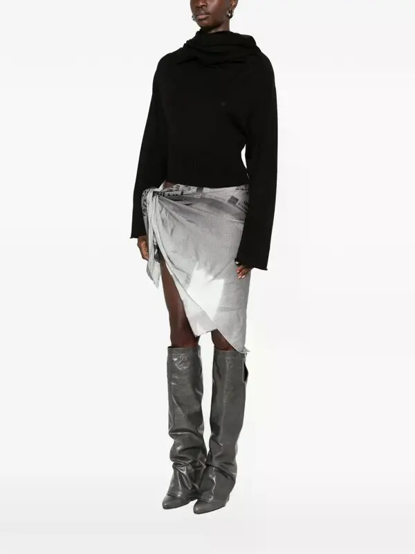 Rick Owens Draped-neck Ribbed Top