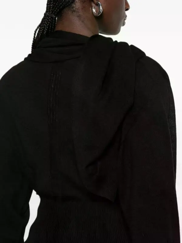 Rick Owens Draped Neck Ribbed Knit Top
