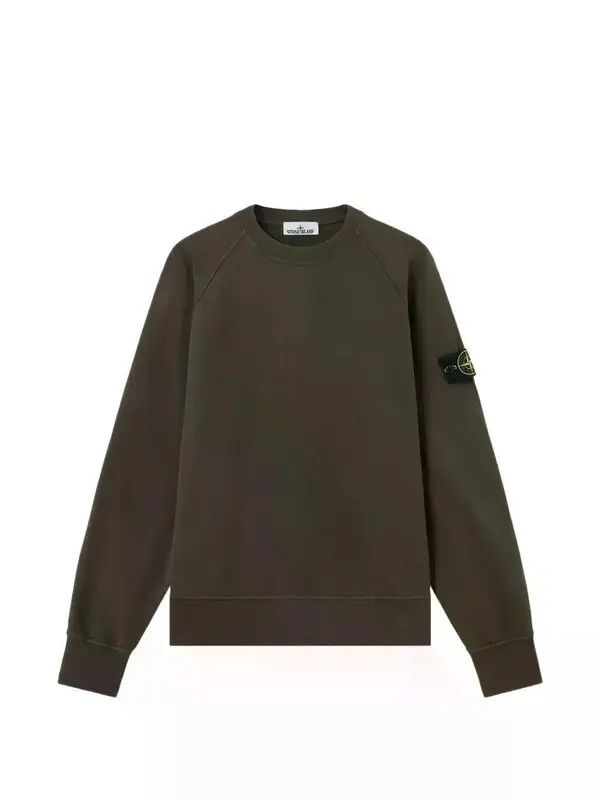 Stone Island Logo Patch Raglan Sleeve Sweatshirt - Grey
