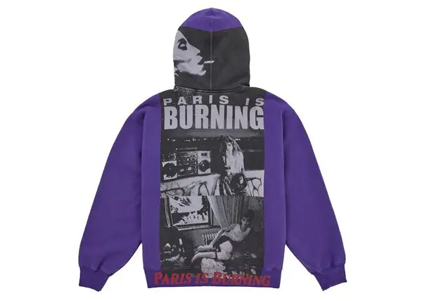 Supreme Paris Is Burning Zip Up Hooded Sweatshirt