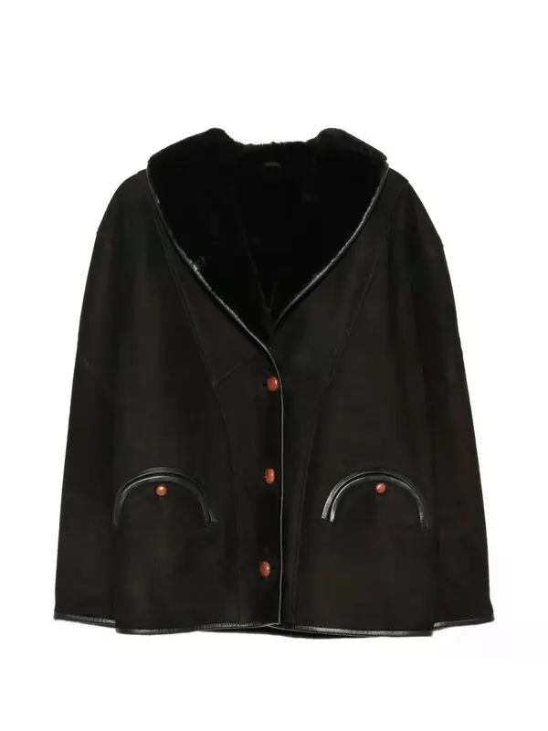 BLAZÉ MILANO Smiley Shearling Collar Jacket - Black