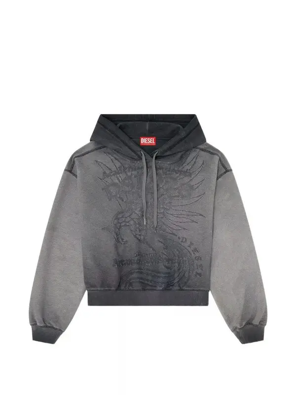 DIESEL® Graphic Print Hoodie - Grey