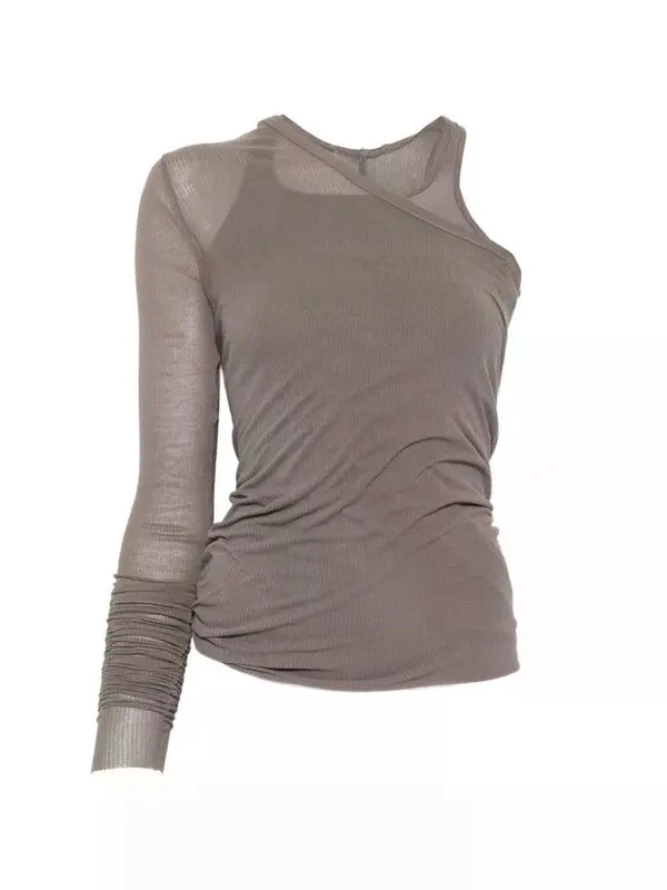 Rick Owens Asymmetric Ribbed One-shoulder Top