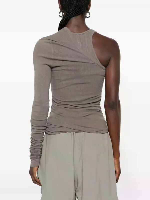 Rick Owens Asymmetric Ribbed One-shoulder Top