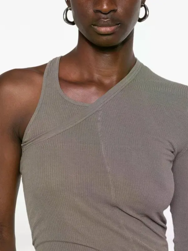 Rick Owens Asymmetric Ribbed One-shoulder Top