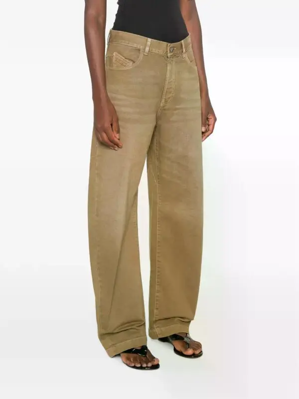 Attico Buckle-detail Wide-leg Jeans