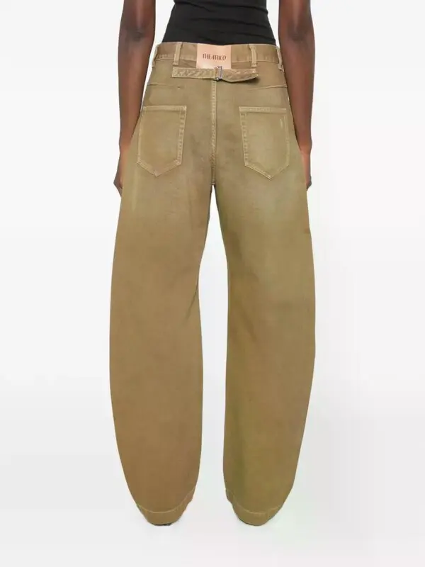 Attico Buckle-detail Wide-leg Jeans