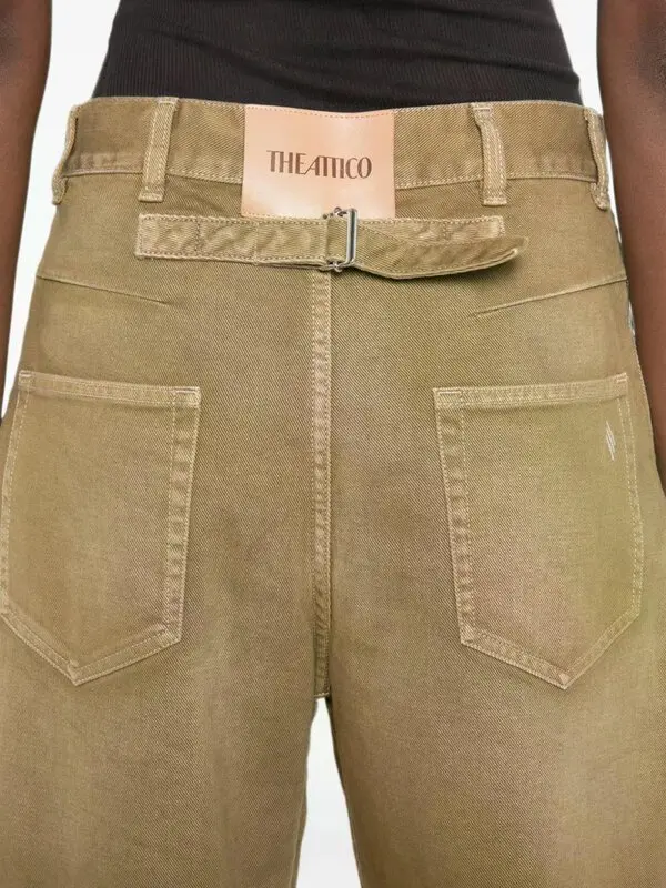 Attico Buckle-detail Wide-leg Jeans