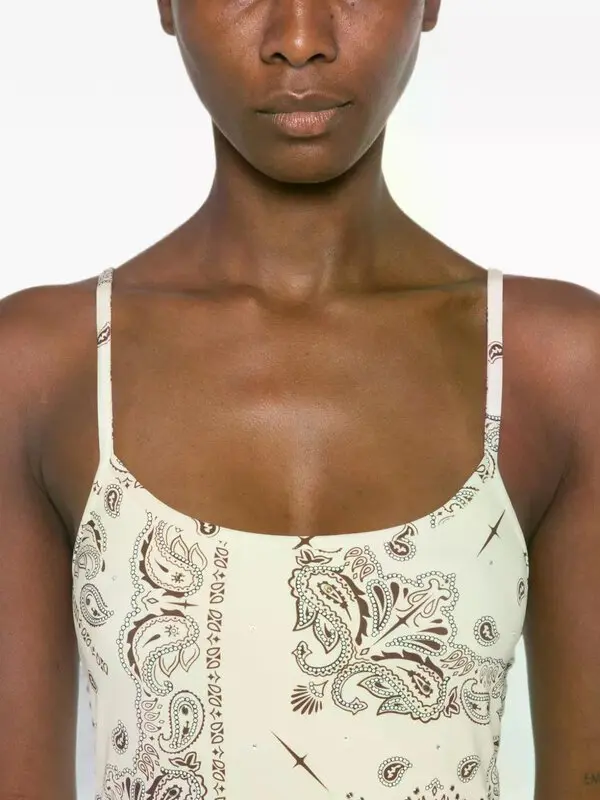 VENUJA Paisley-print Rhinestone-embellished Mini Dress