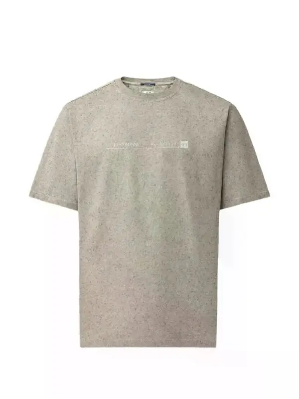 C.P. COMPANY 30/2 Mercerized Jersey Twisted Short-sleeve Re-colour T-shirt - Grey