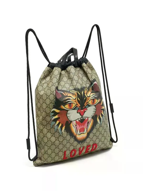Gucci Gg Supreme Drawstring Backpack