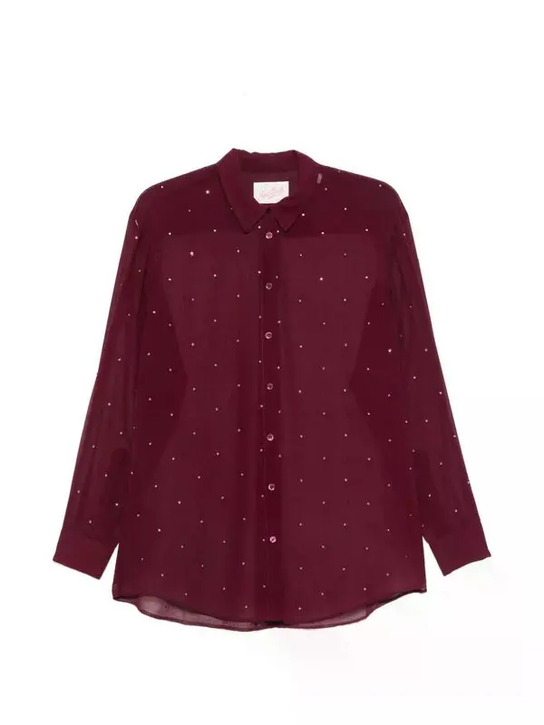 MC2 SAINT BARTH Brigitte Rhinestone-embellished Semi-sheer Shirt - Red