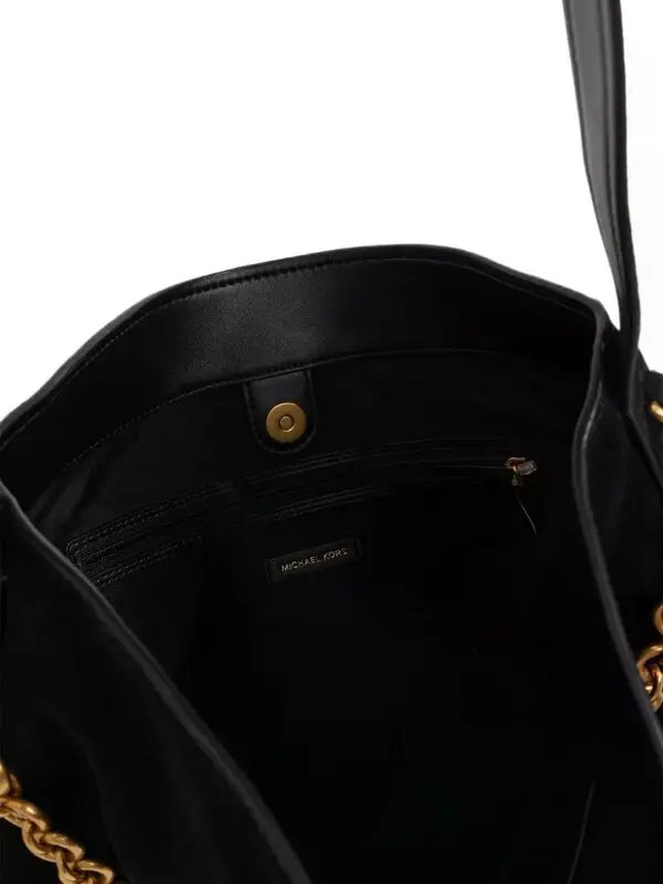 Michael Kors Nolita Chain-link Leather Shoulder Bag - Black