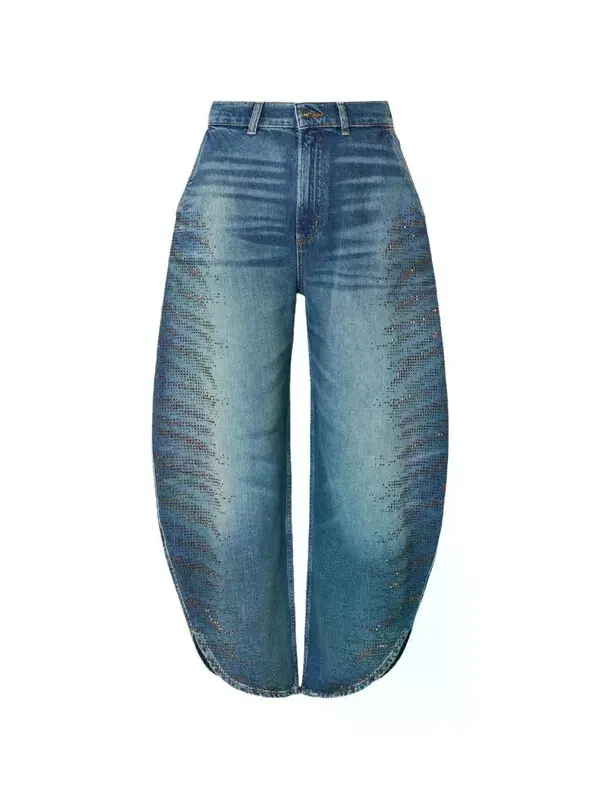 Liu Jo Rhinestone-embellished Faded Jeans