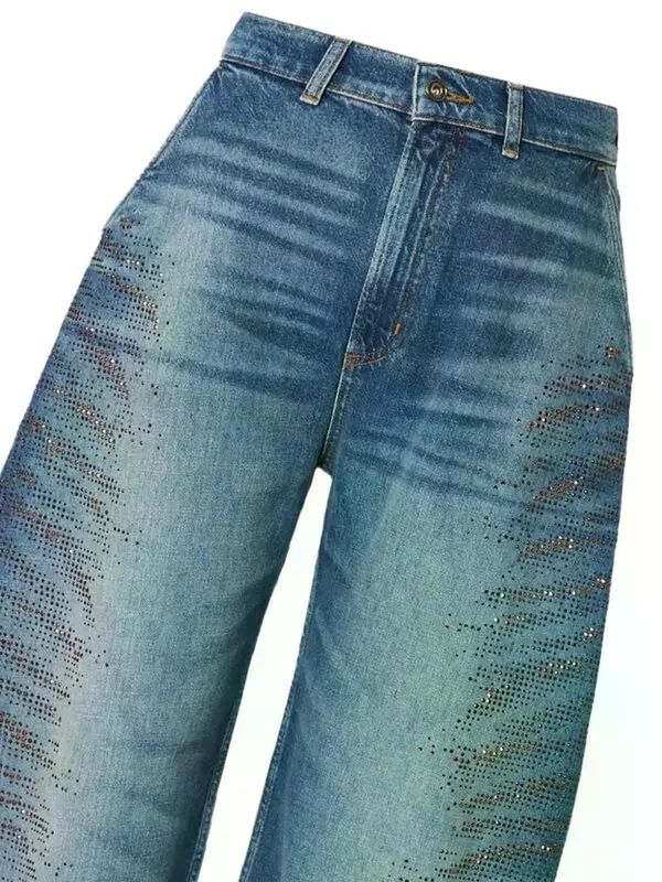 Liu Jo Rhinestone-embellished Faded Jeans