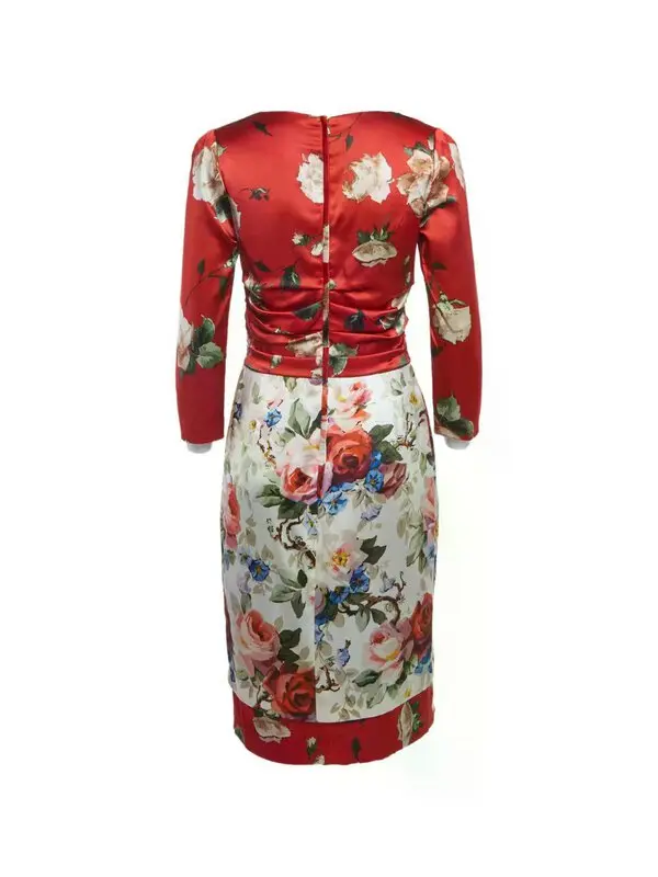 Dolce & Gabbana Floral-print Round-neck Midi Dress