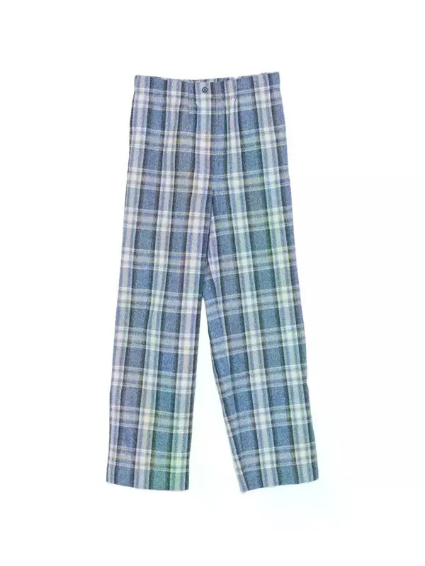 A.M.G. Check-pattern Wide-leg Trousers