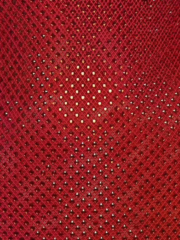 SELF-PORTRAIT Rhinestone-embellished Fishnet Maxi Dress