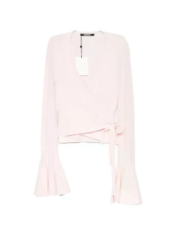 Jacquemus Paysan Flared-sleeve Wrap Sweater - Pink