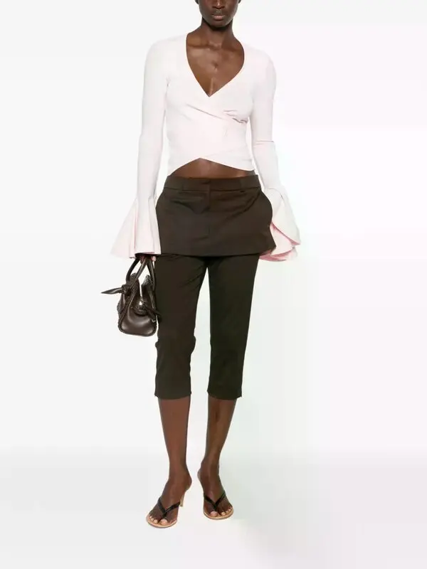 Jacquemus Paysan Flared-sleeve Wrap Sweater - Pink