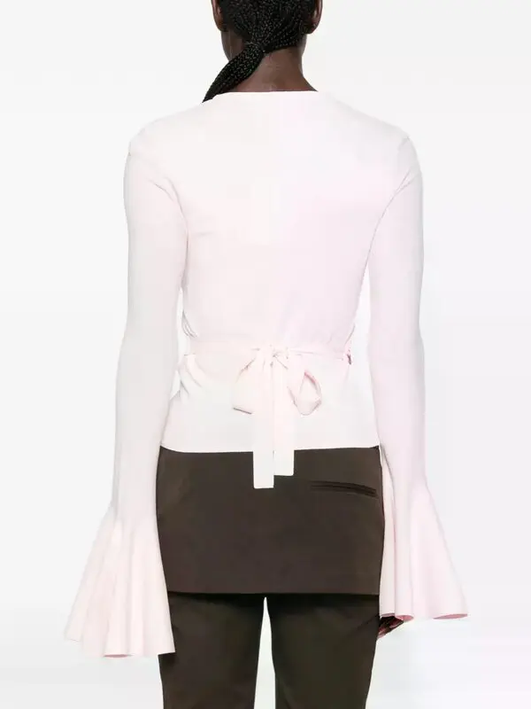 Jacquemus Paysan Flared-sleeve Wrap Sweater - Pink