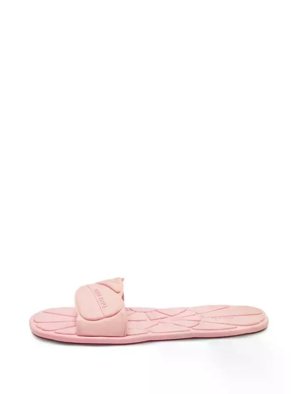 Miu Miu Logo-strap Slides - Pink
