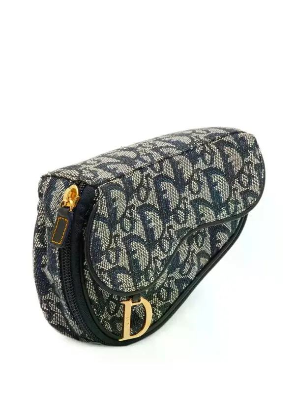 Dior 1998 Saddle Oblique-pattern Clutch Bag