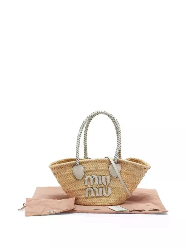 Miu Miu Logo Basket Tote Bag