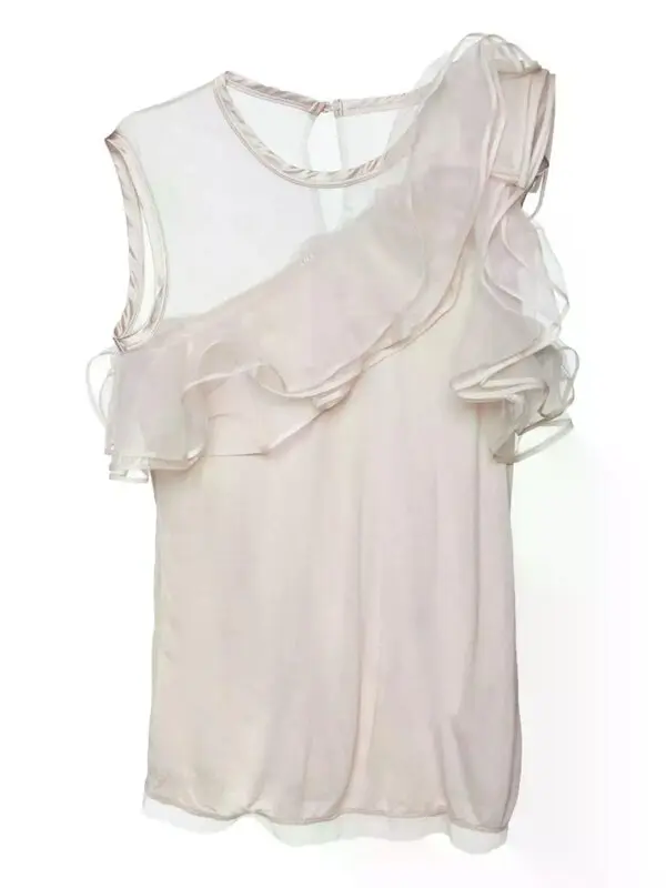 Valentino Garavani Ruffle Overlay Top - Pink