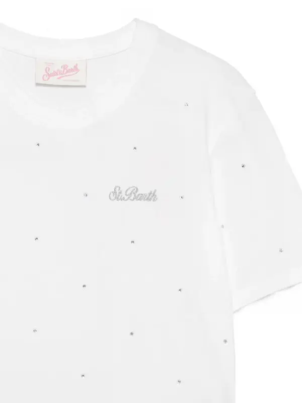 MC2 SAINT BARTH Nives Crystal-embellished Logo-print T-shirt