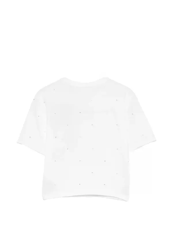 MC2 SAINT BARTH Crystal Embellished Logo T-shirt - White