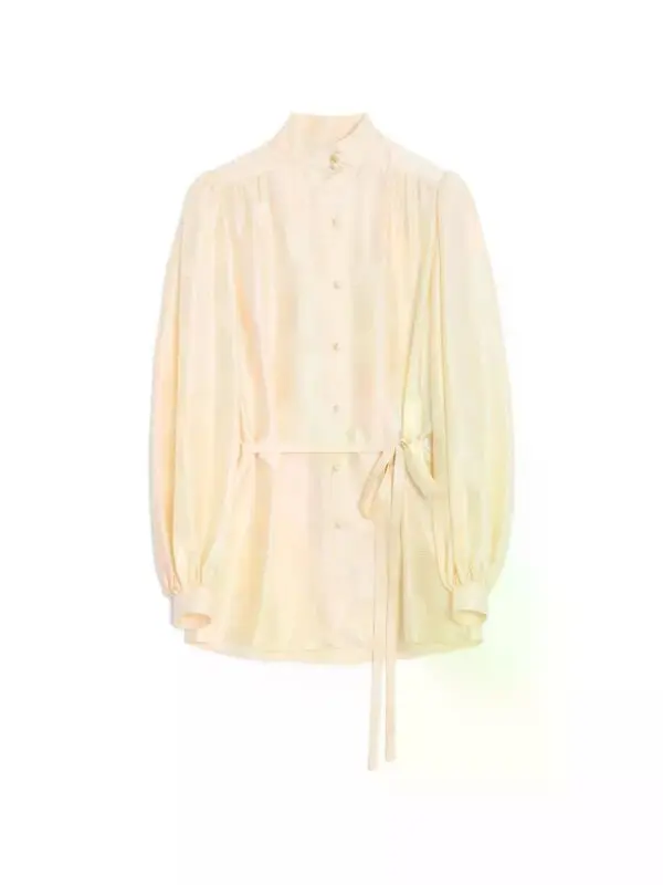 Valentino Garavani Jacquard Pattern Polka Dot Striped Shirt - Neutrals